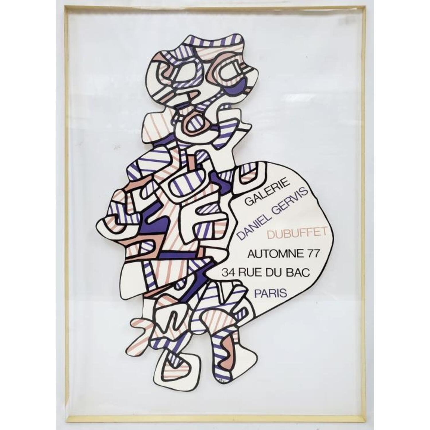 Jean Dubuffet | Rare 1970s Hand-Cut Poster for Galerie Daniel Gervis in ...