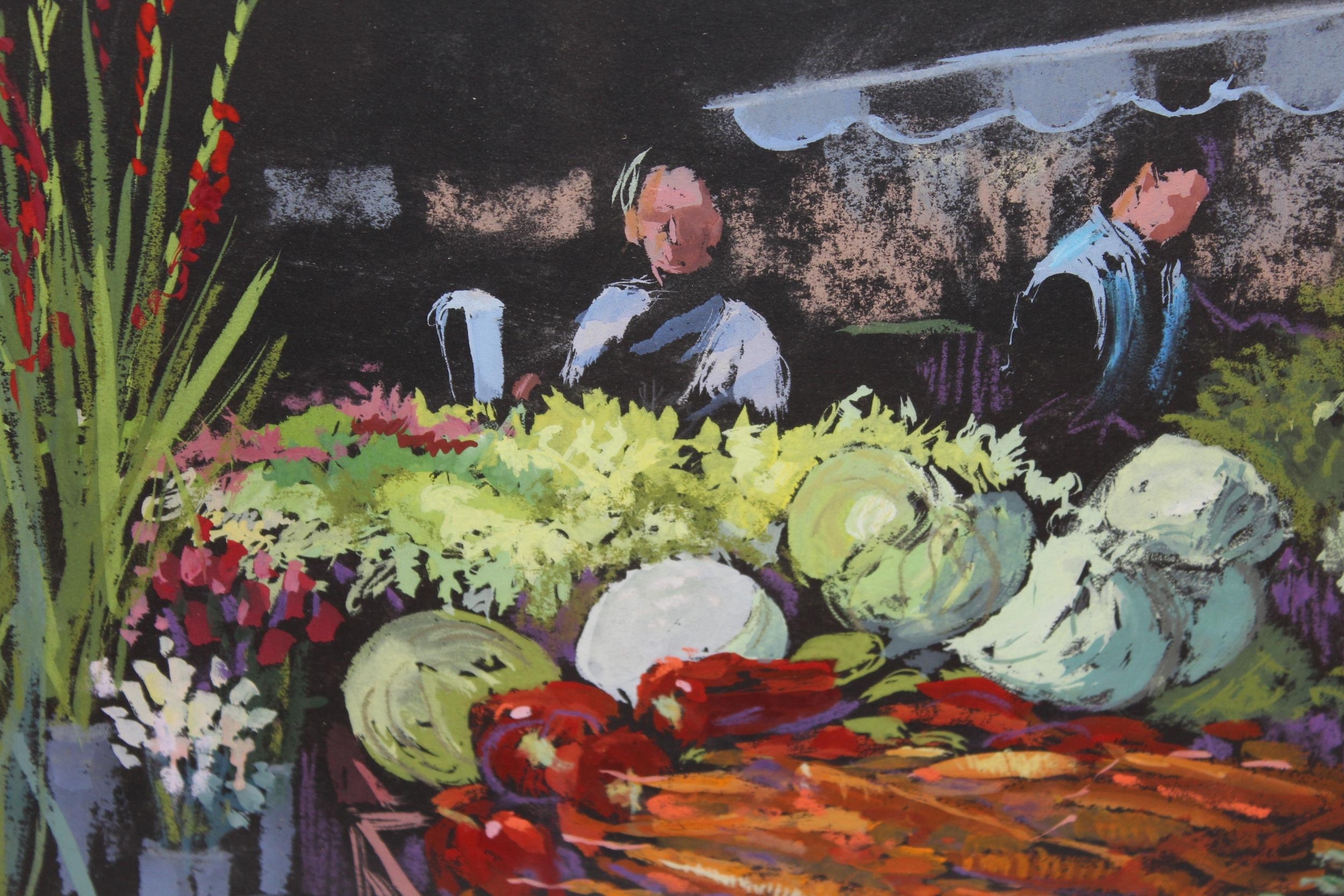 Thomas Coates | Figures at a street market stall | MutualArt