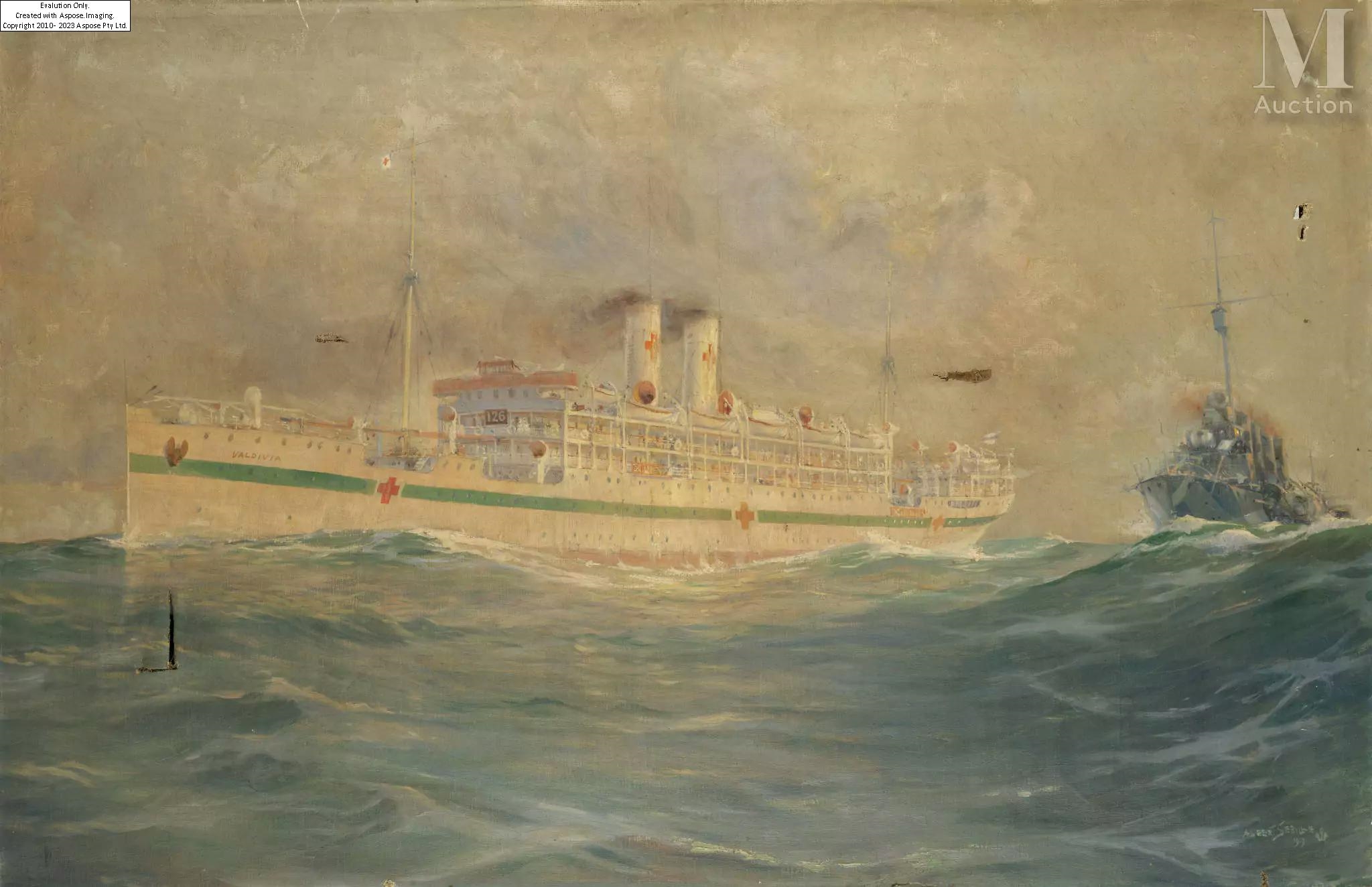 Albert Sébille | Le paquebot VALDIVIA devenu Navire-hôpital sous ...