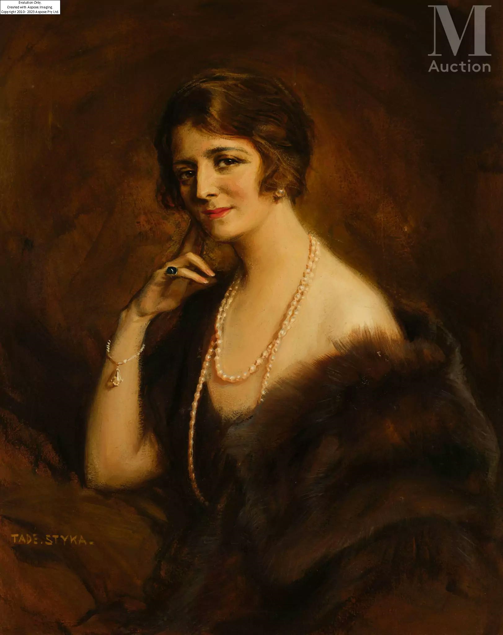 Tadé Styka | Portrait d’Elisabeth Balletta (c.1870-1959) | MutualArt