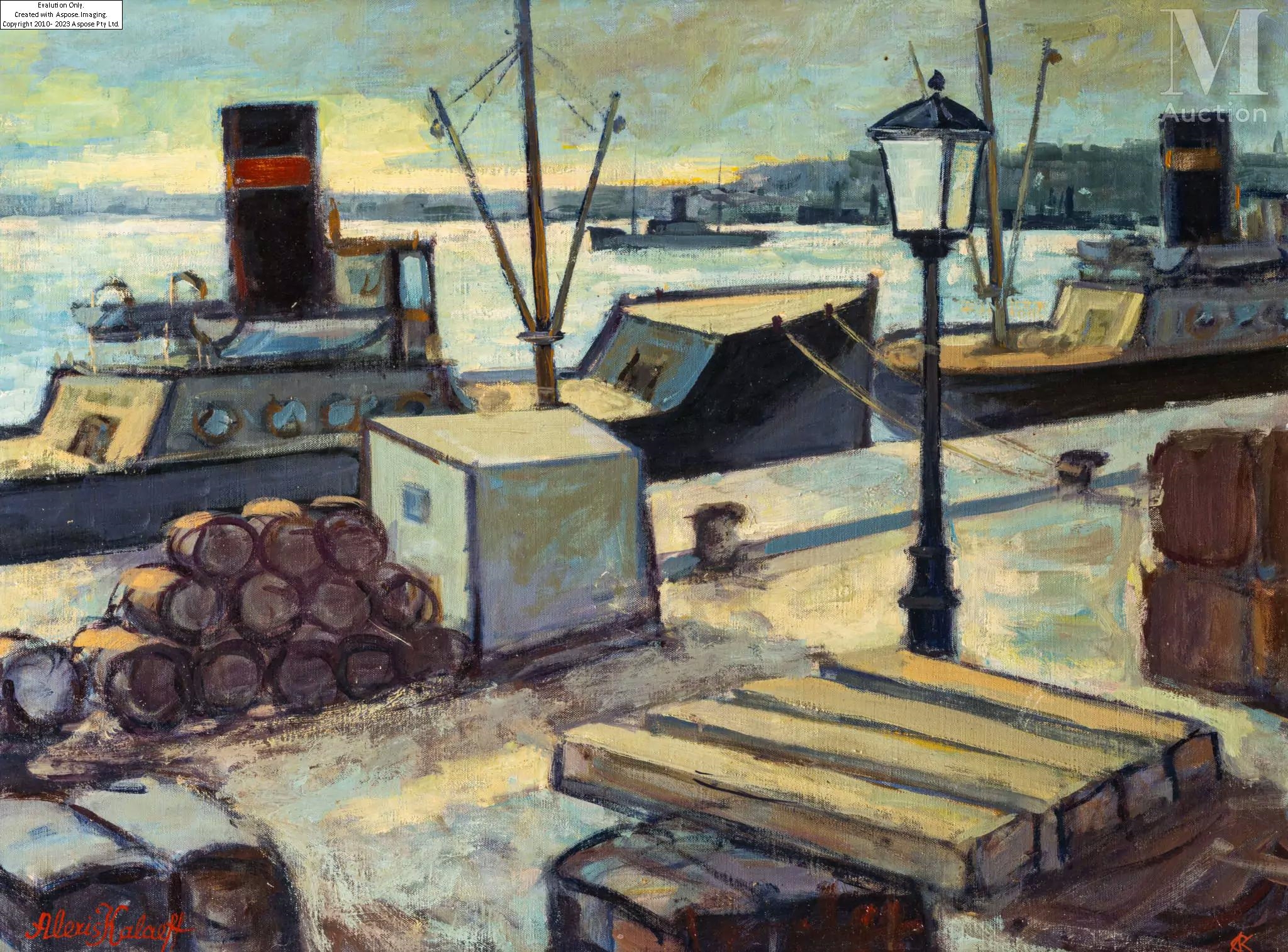 Alexis Kalaeff | Le soir sur le port (1969) | MutualArt