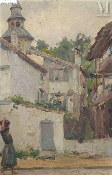 Alfred Victor Fournier | Porteuse d'eau, 1917 (1917) | MutualArt