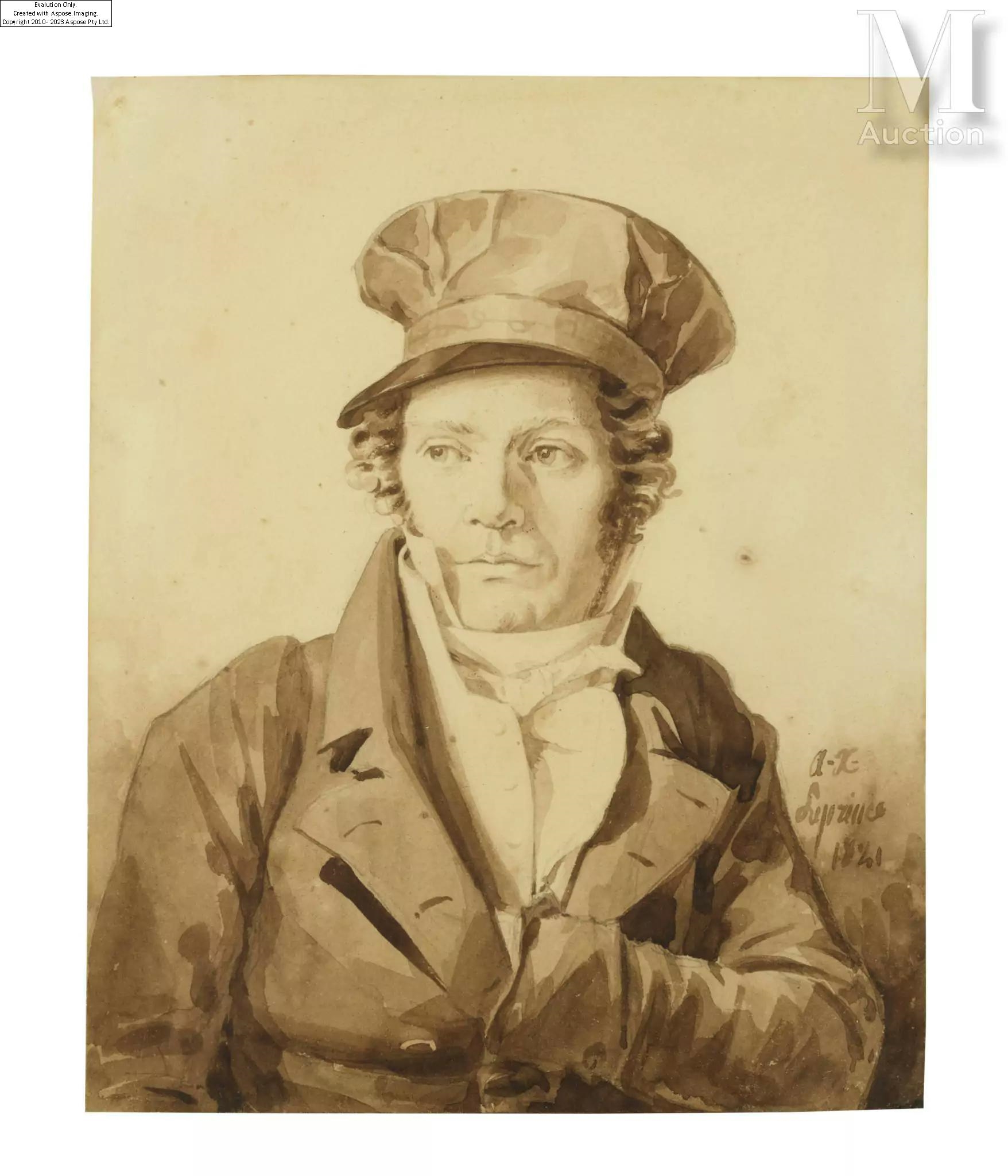 Auguste -xavier LE Prince | Portrait d’homme en buste (1821) | MutualArt