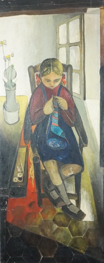 Suzanne J. Chapelle | L'enfant tricotant (1950) | MutualArt