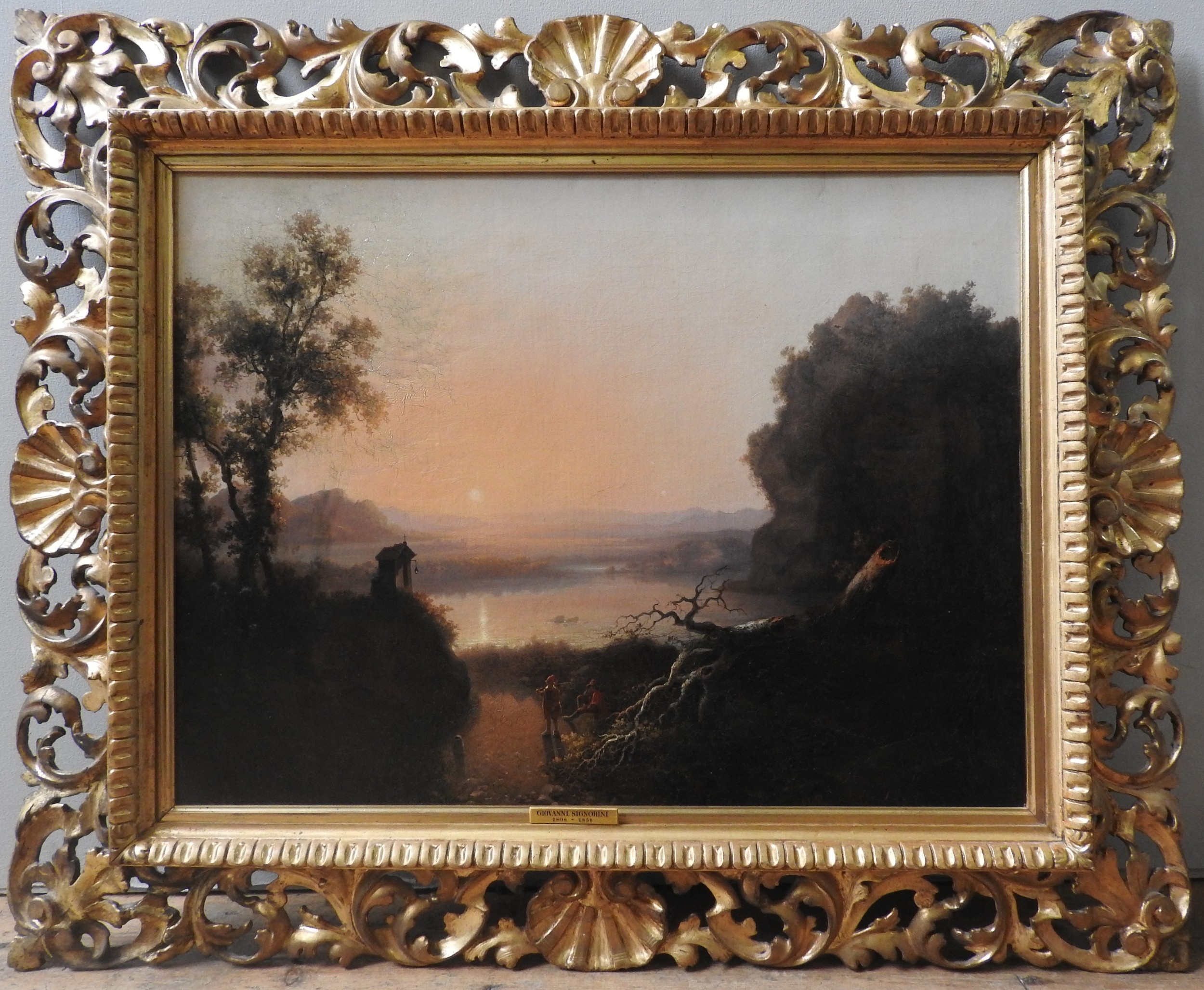 Giovanni Signorini | FIGURES IN A SUNSET LANDSCAPE | MutualArt