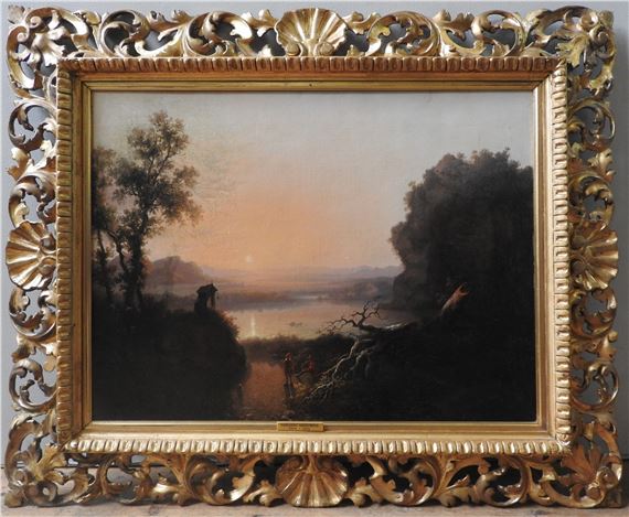 Giovanni Signorini | FIGURES IN A SUNSET LANDSCAPE | MutualArt