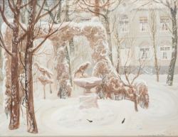 Constant Montald | Le jardin sous la neige. | MutualArt