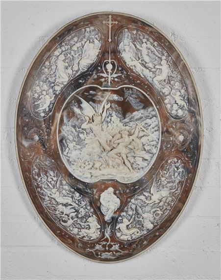 Léonard Morel-Ladeuil | A pair of cast resin shield form plaques ...