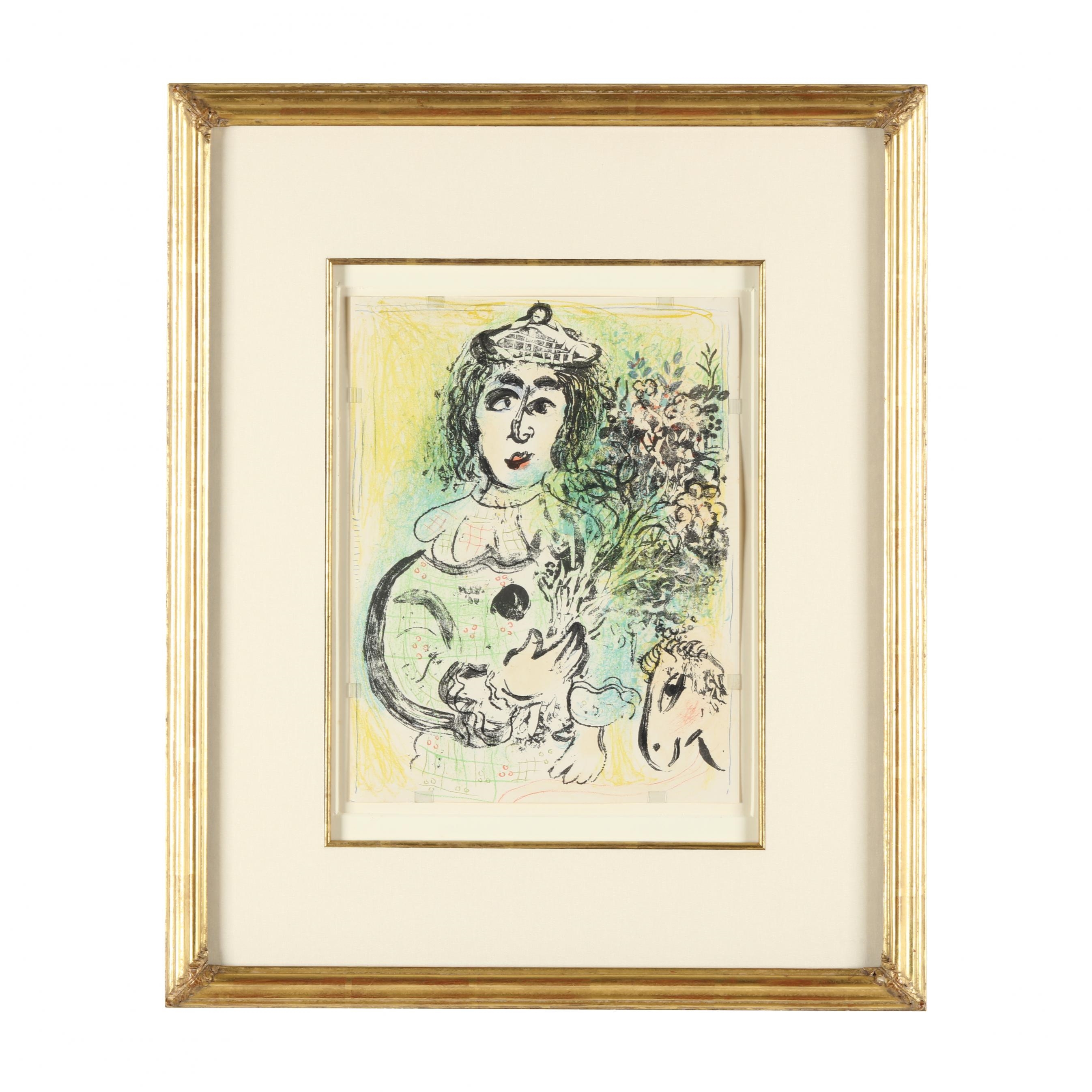 Marc Chagall | Le Clown Amoureux (The Clown in Love) (1963) | MutualArt