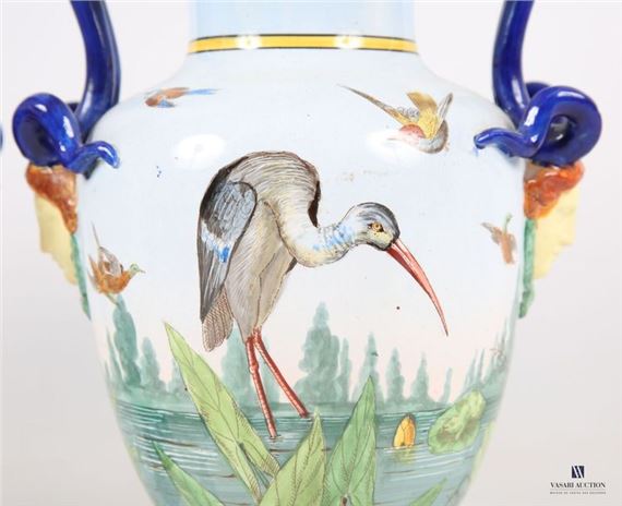 Jules Vieillard | Pair of fine earthenware baluster vase | MutualArt