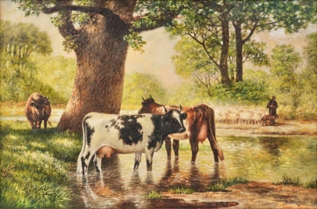 Annie M. Snyder | Cows resting in the wood | MutualArt