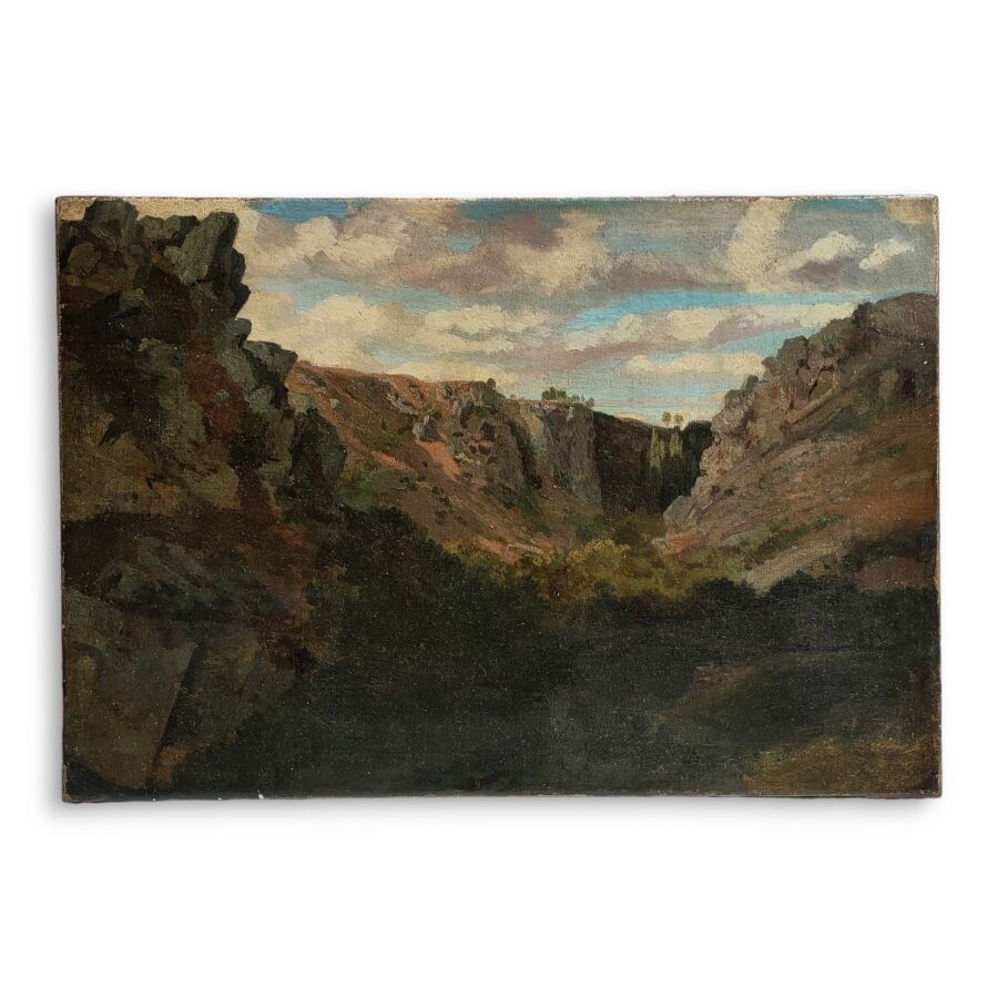 Jean-Hippolyte Flandrin | Paysage vallonné (restaurations) | MutualArt