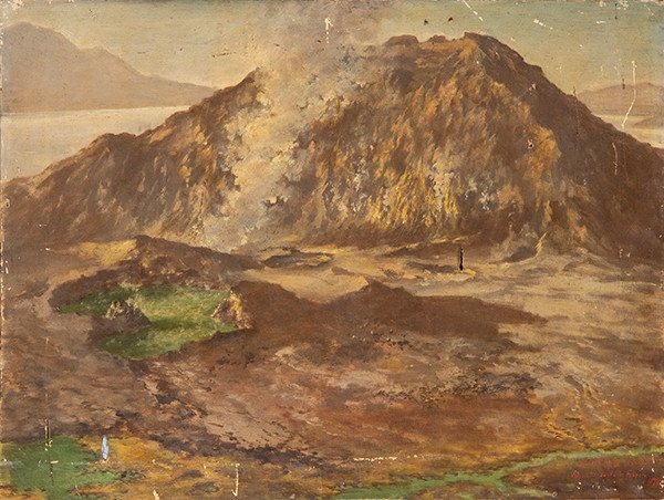 Félix Resurrección Hidalgo | Vista del volcán de Taál | MutualArt