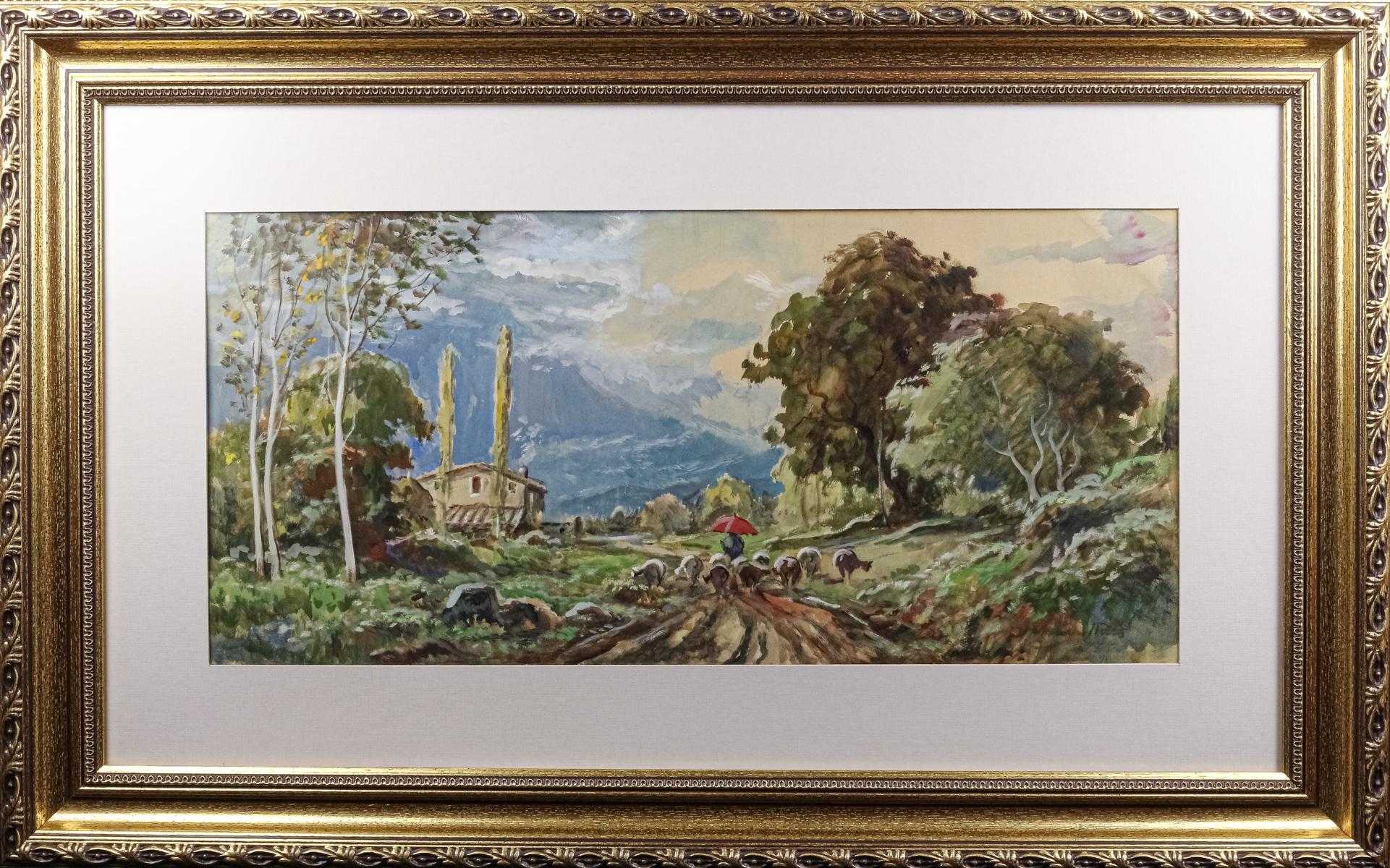 Joaquim Marsillach Codony | Pastor con rebaño de ovejas | MutualArt