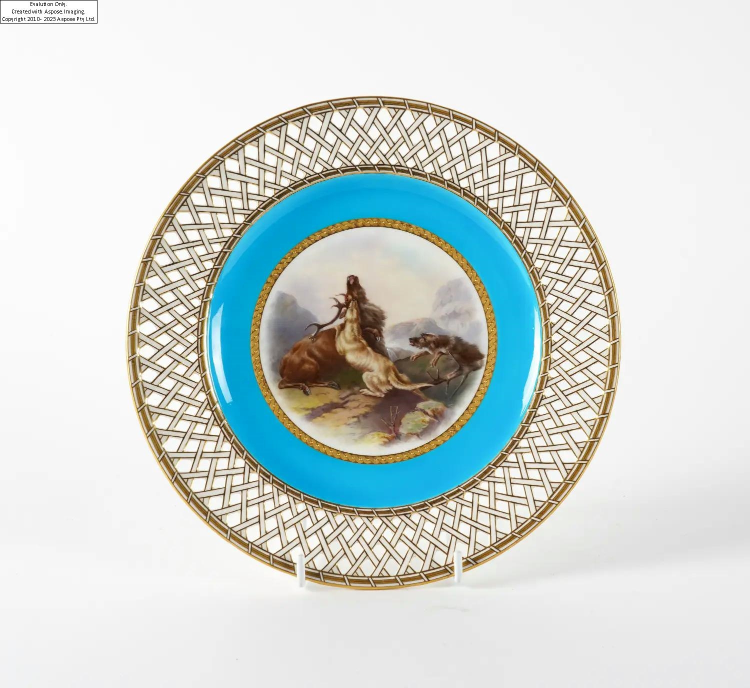 Henry Mitchell | A MINTONS BONE CHINA CABINET PLATE BY HENRY MITCHELL ...