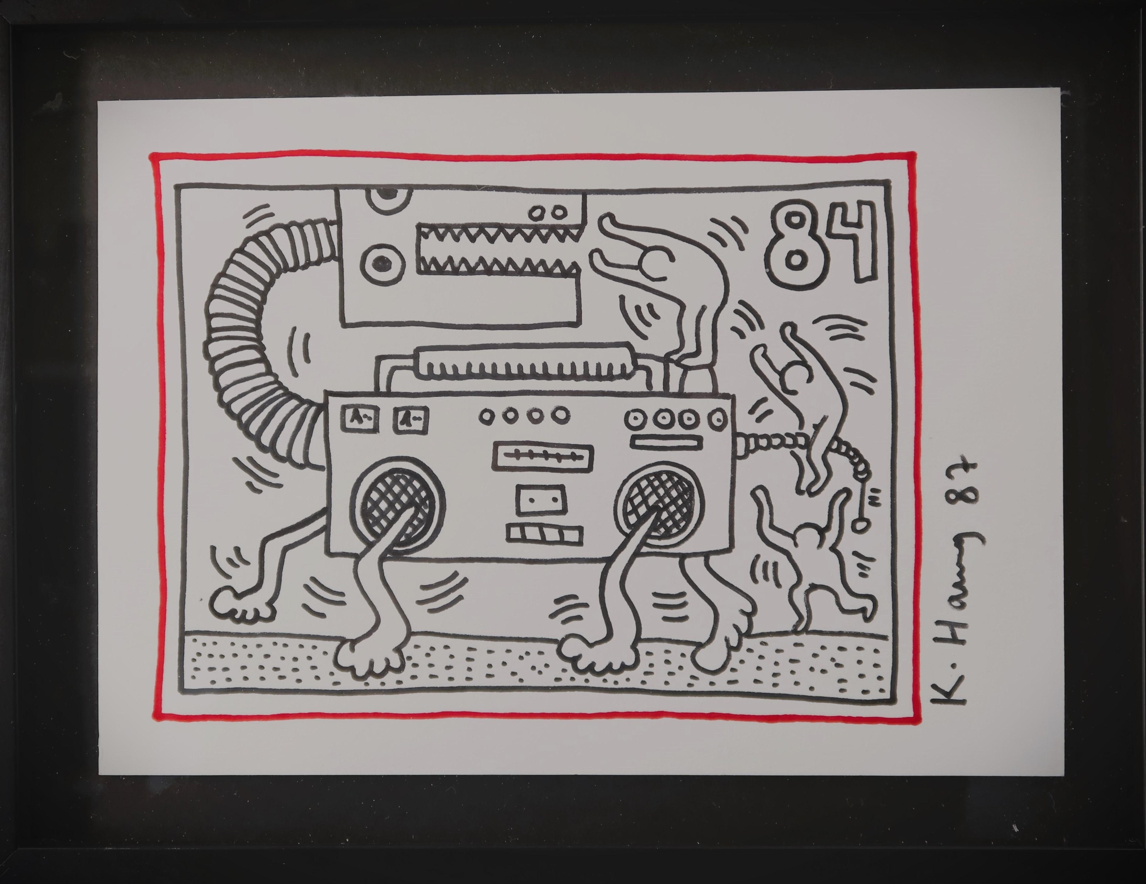 Keith Haring | Keith Haring (1958-1990) Pop Art Ink & Acrylics on Paper ...