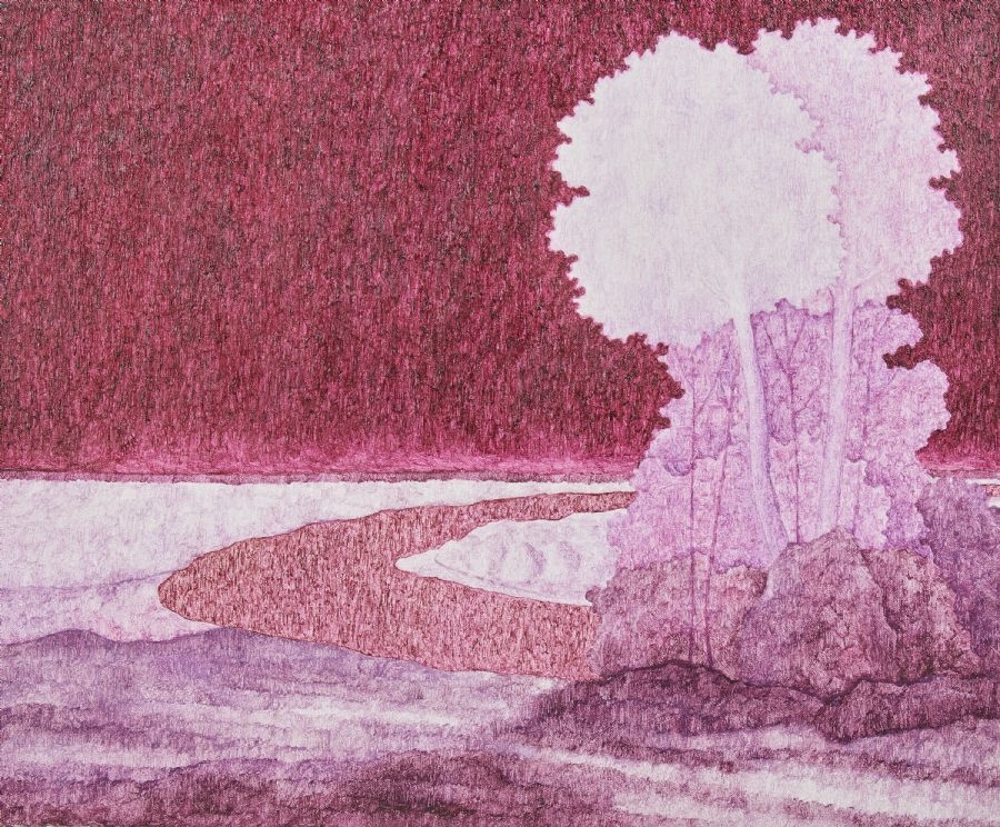 Maria Hall | Landskap med träd (2016) | MutualArt