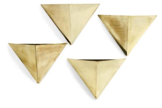 Svend Aage Holm-Sørensen | Set of four triangular patinated brass up ...
