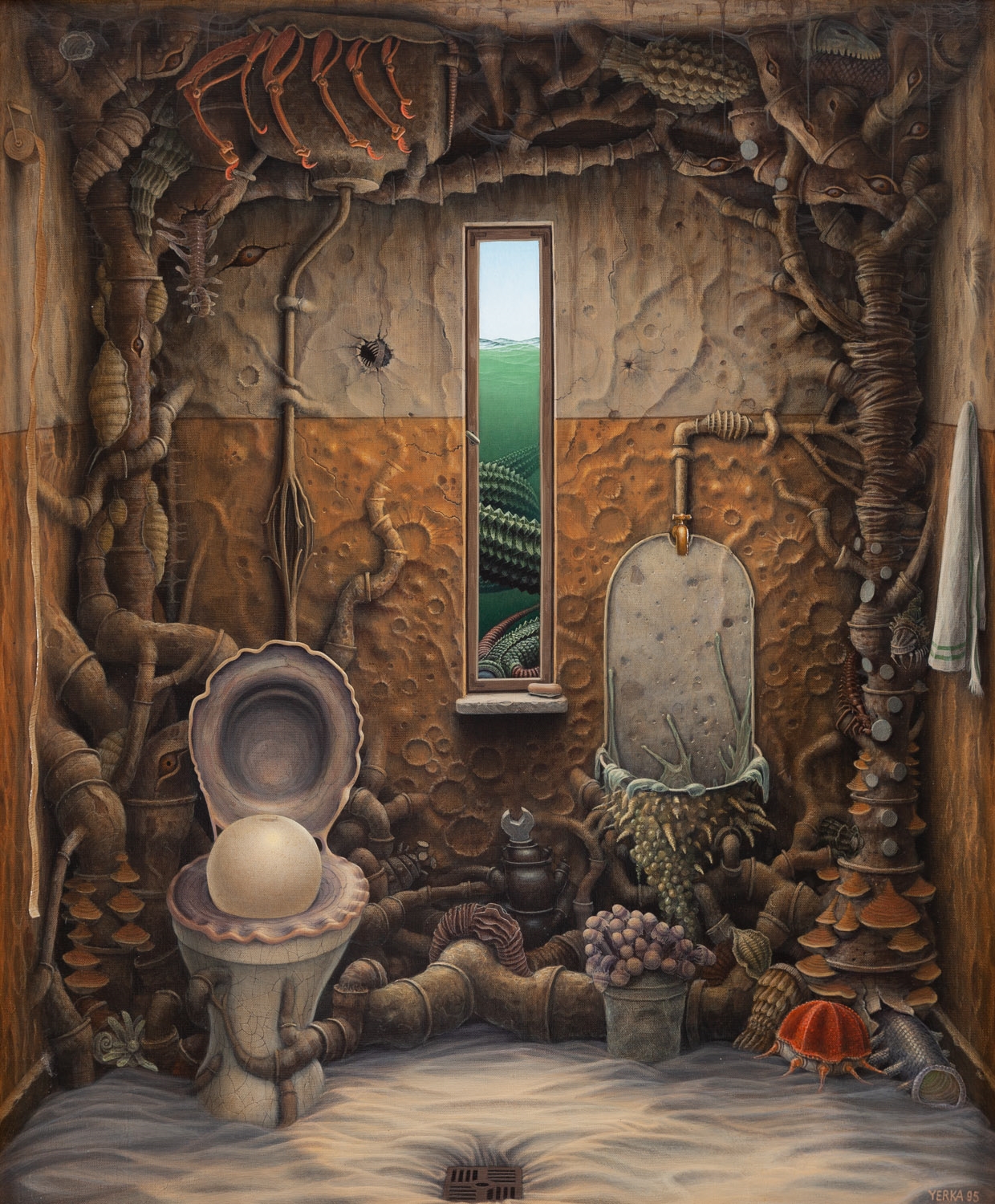 Jacek Yerka | At the edge of space (2007) | MutualArt