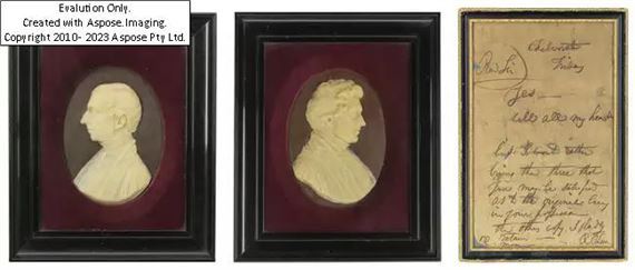 Richard Cockle Lucas | two wax portrait reliefs | MutualArt