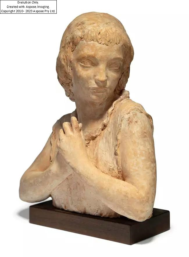 Richard Garbe | bust of a pensive young girl (1940) | MutualArt