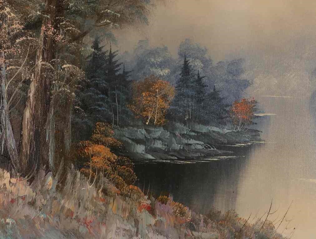 R. Thomas | R. Thomas Oil on Canvas River Landscape | MutualArt