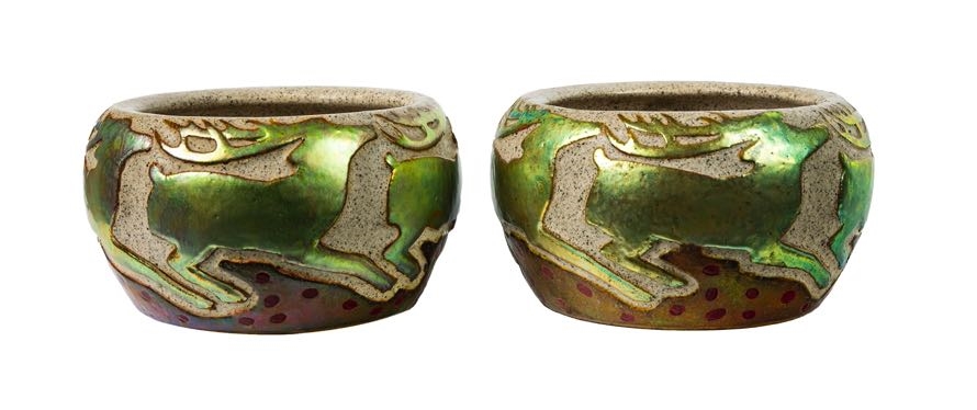 Sandor Apati Abt | Fine Large Vase with Stylized Flowering Vine (Circa ...