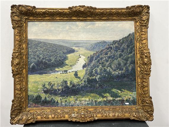 Raphaël Bauduin | Vue de vallée avec rivière | MutualArt