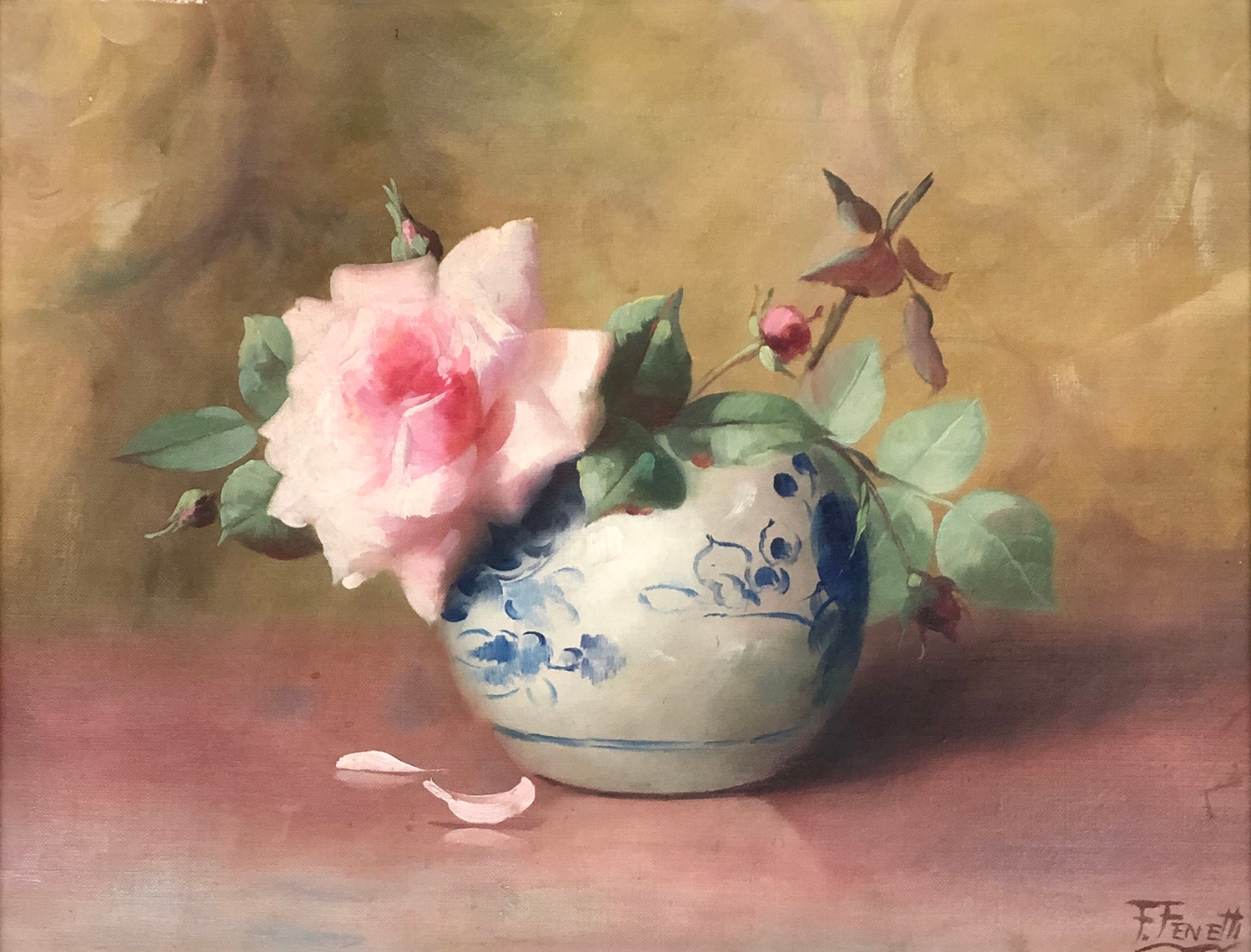 Frederick M. Fenetti | Still life with Pink Roses | MutualArt