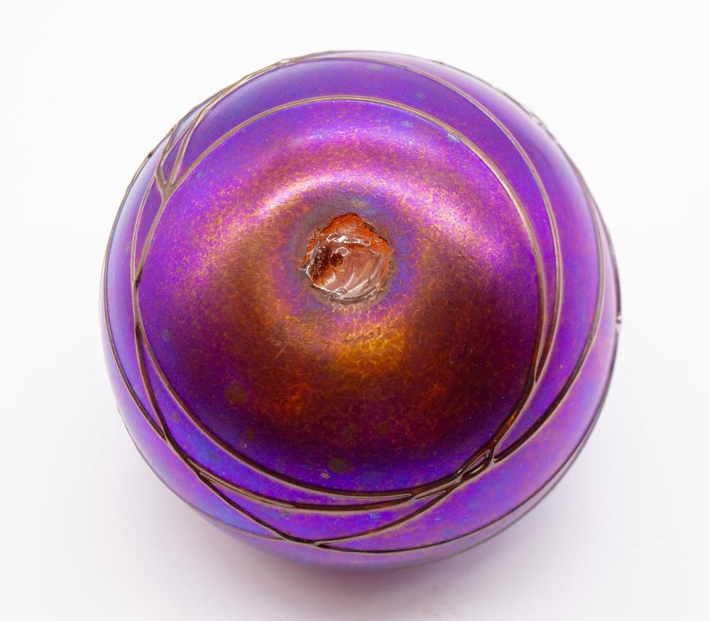 Siddy Langley | Siddy Langley iridescent glass bowl vase with trailed ...