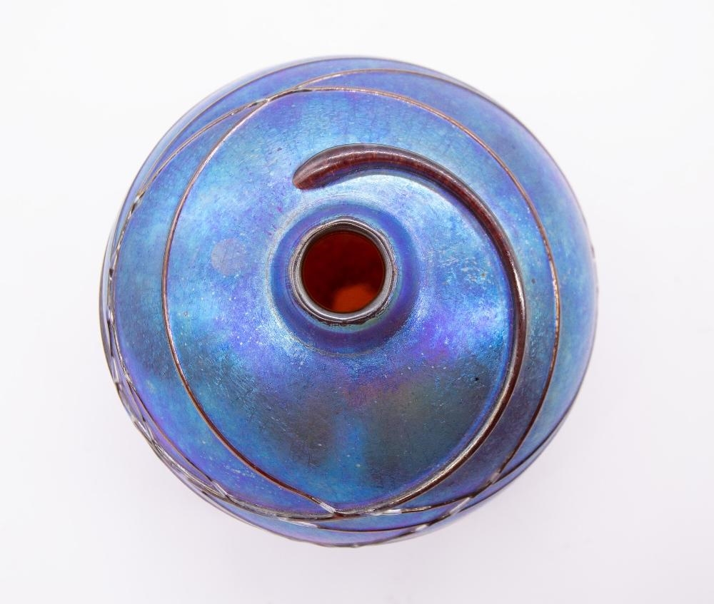 Siddy Langley | Siddy Langley iridescent glass bowl vase with trailed ...