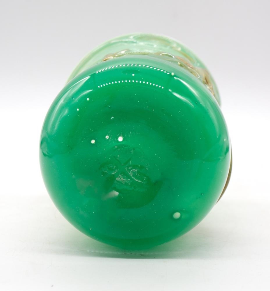 Peter Layton | Peter Layton Studio glass vase green body with applied ...