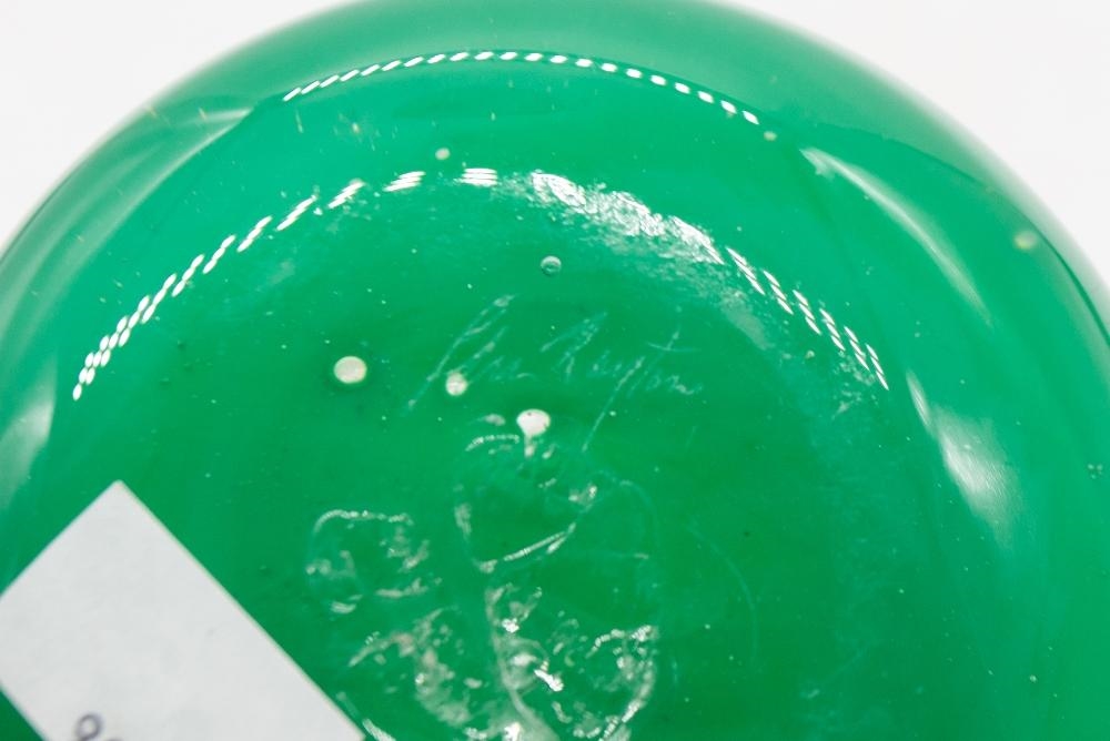 Peter Layton | Peter Layton Studio glass vase green body with applied ...