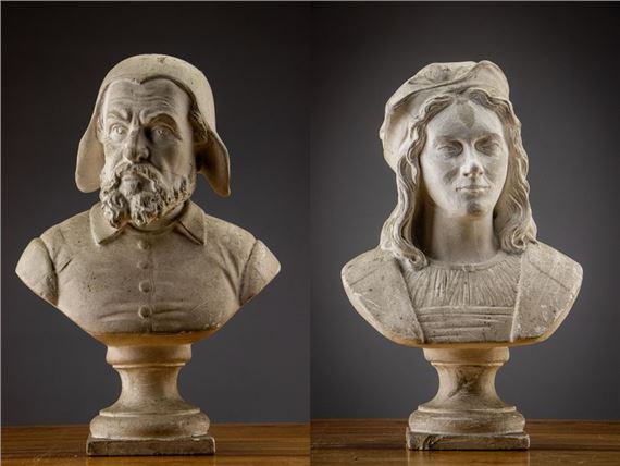 Theodore Hebert | Bustes de Michel Ange et de Raphaël (1866) | MutualArt