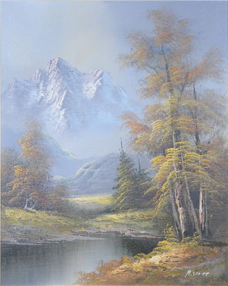 R. Scott | Woodland and mountain landscape | MutualArt