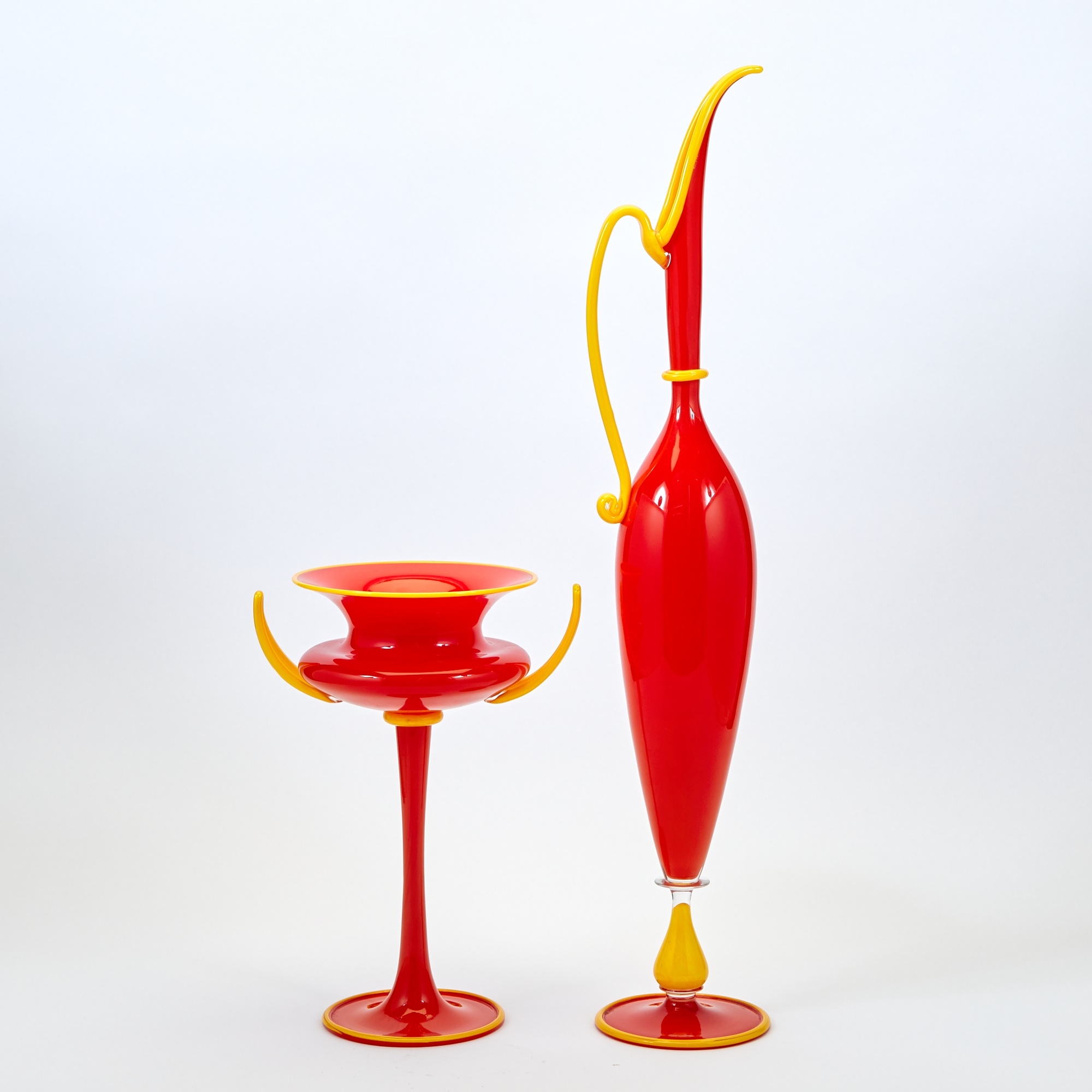 Dante Marioni | Dante Marioni Blown Glass Red and Yellow Pair 1997 ...