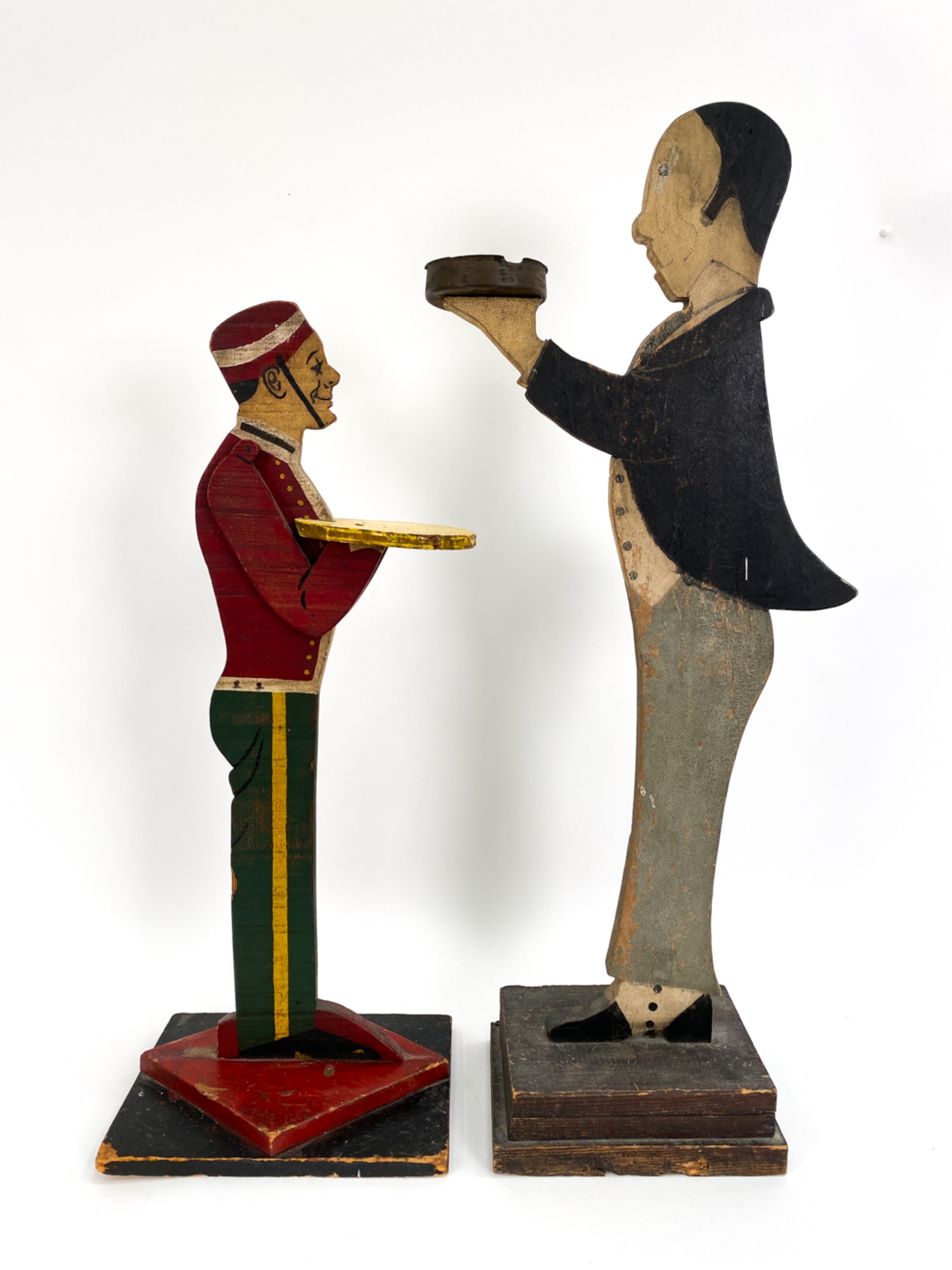 Art Deco School, 20th Century | (2) VINTAGE PAINT DECORATED SILENT ...