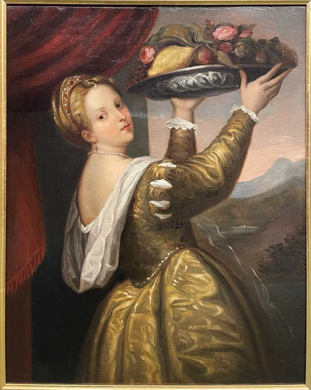Titian | Girl with a bowl of fruit - Titian's daughter Lavinia as Flora ...