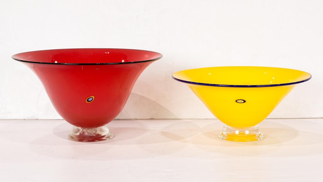 Ken Hanson | A group of five Ken and Ingrid Hanson art glass center ...