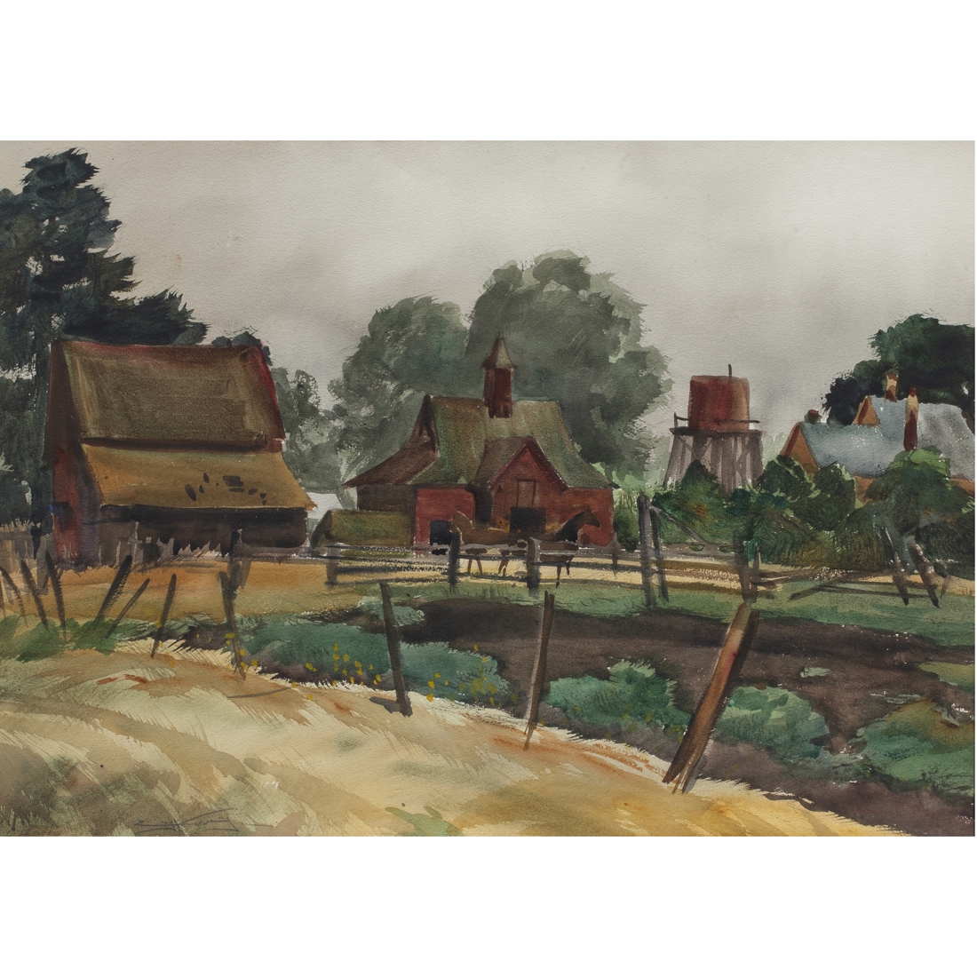 Emil Kosa Jr. | Down by The Sea - Figures atop coastal sand dunes ...