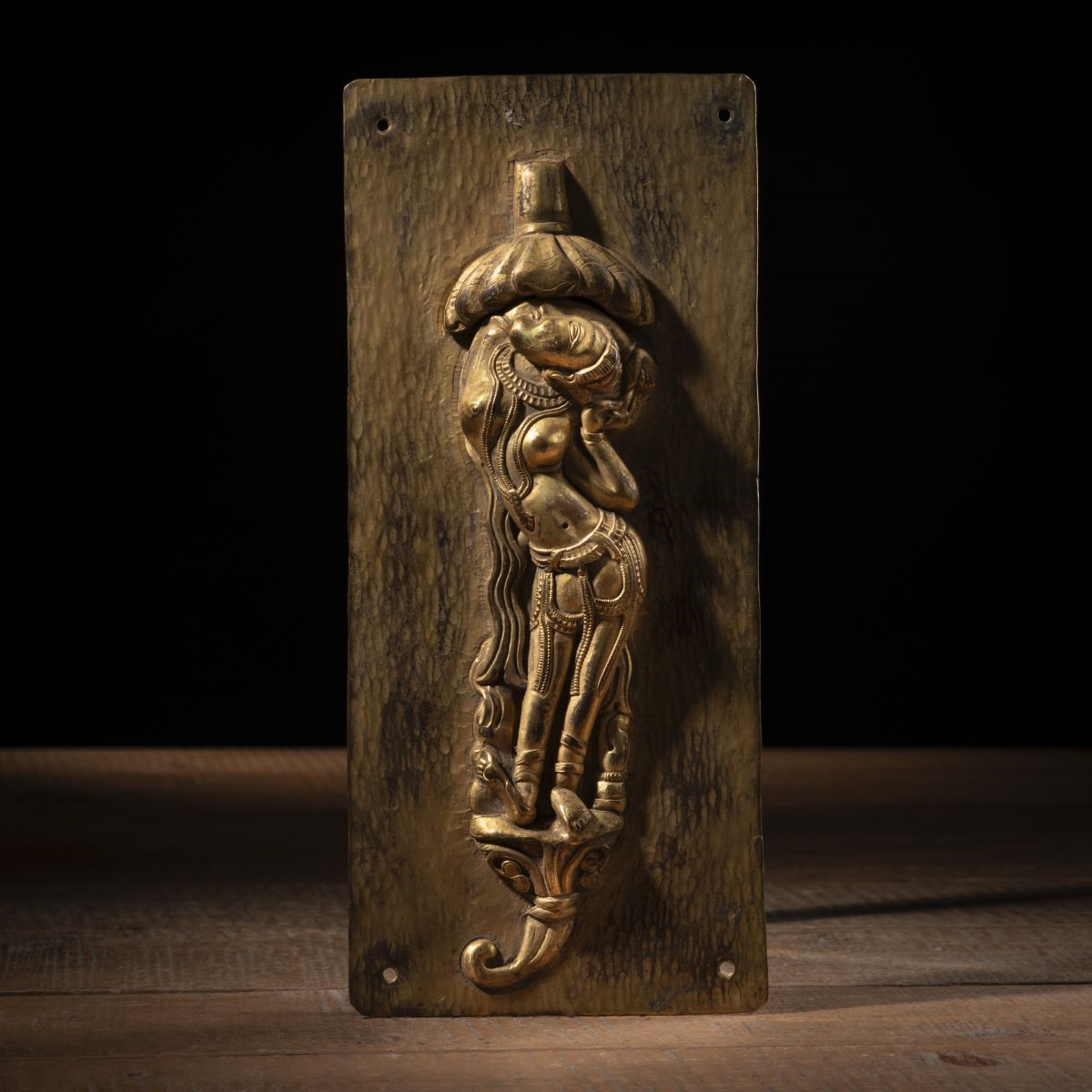 Tibetan School | A GILT-BRONZE REPOUSSÉ RELIEF DEPICTING A DANCER (2007 ...