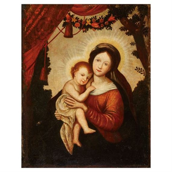 Spanish School, 18th Century | La Virgen con el Niño | MutualArt