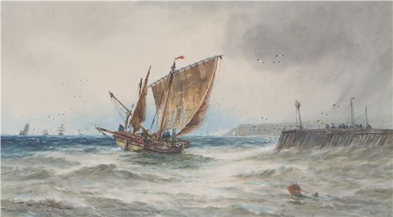 Thomas Bush Hardy | ''Fishing boat entering harbour'' | MutualArt