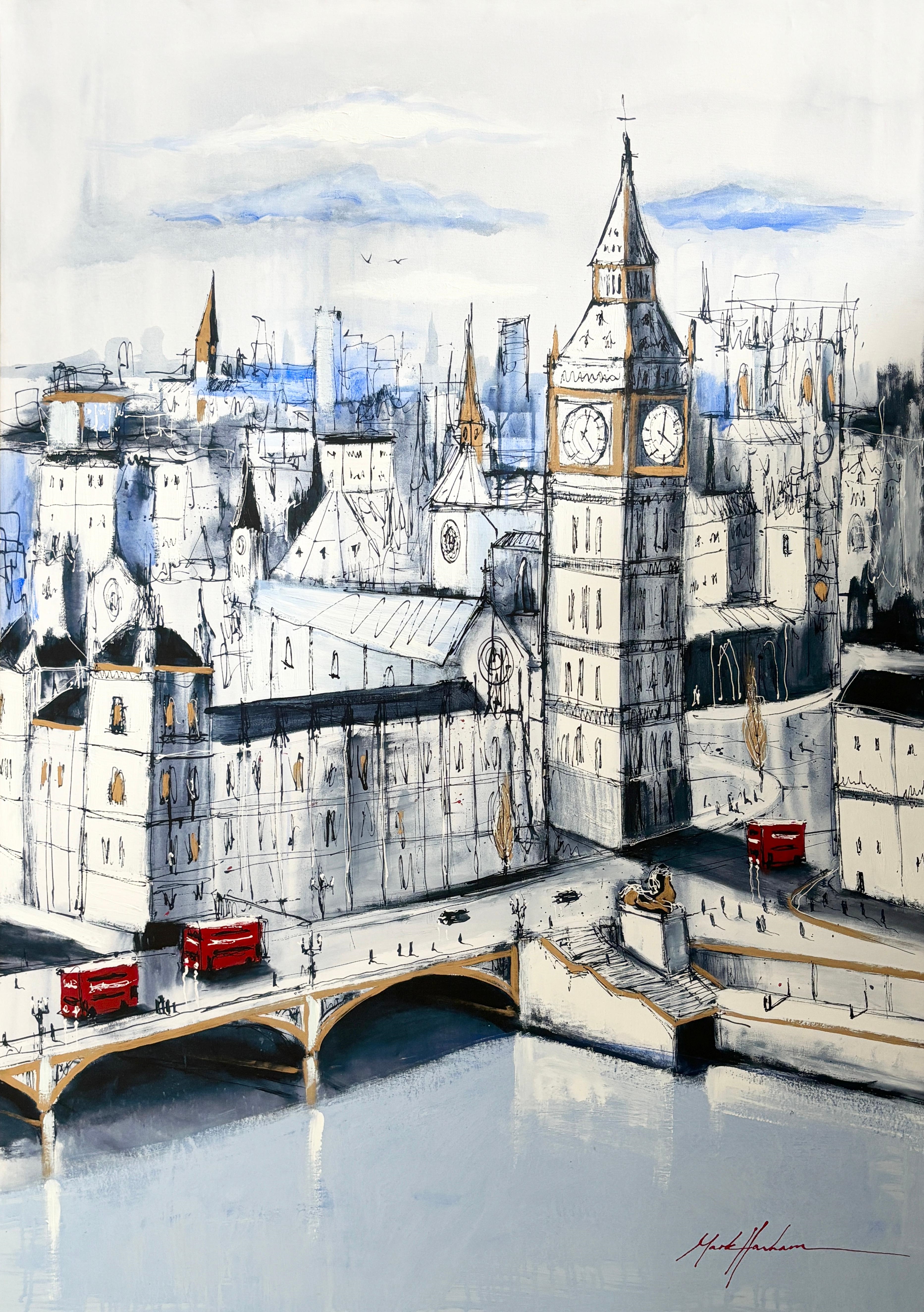Mark Hanham | Original Mark Hanham London Big Ben Acrylic And Mixed ...