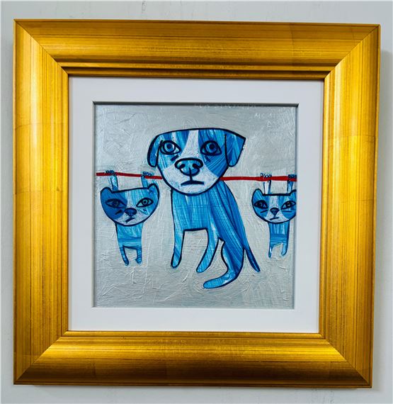 Constantine Popov | Original Constantine Popov Blue Dogs Acrylic on ...