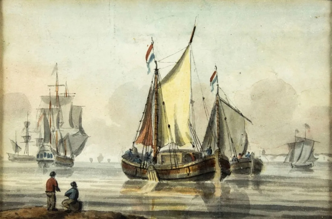 William Anderson | Seascape with Fishing Boats | MutualArt