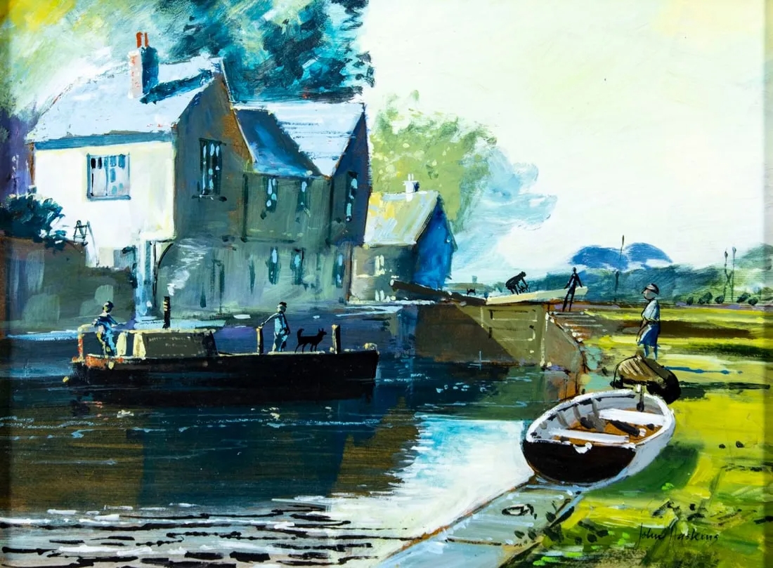 John Haskins | Town Scene | MutualArt