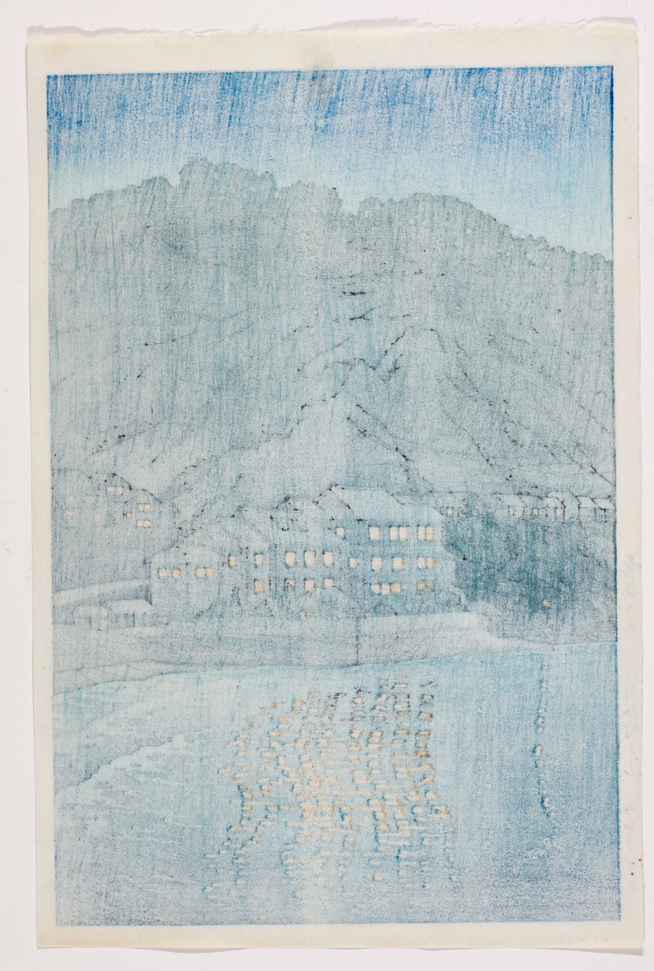 Hasui Kawase | Three woodblock prints depicting night scenes (1947 ...