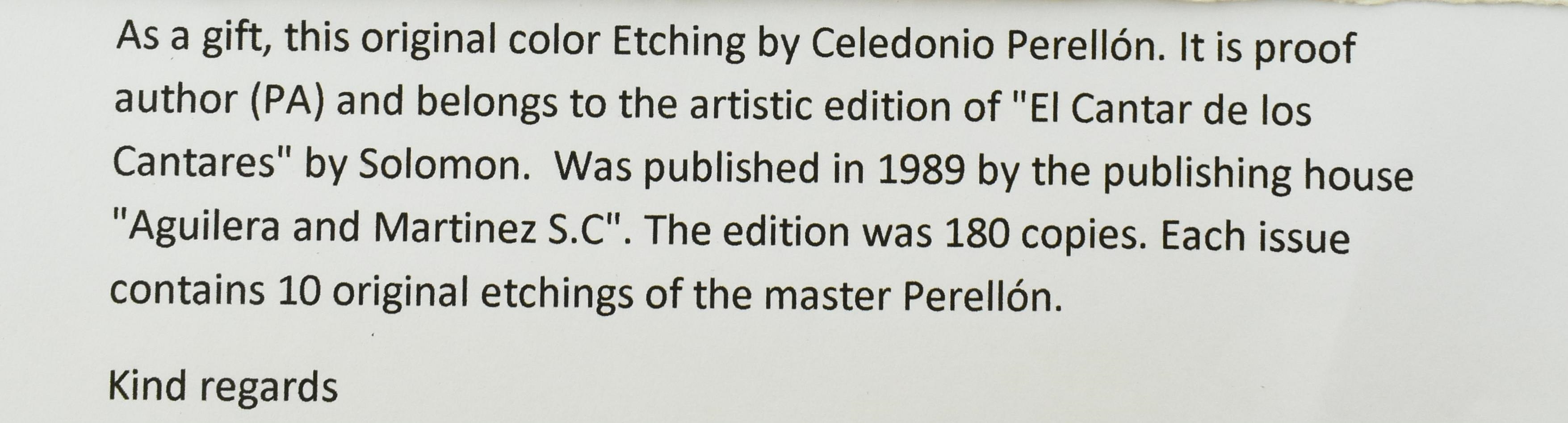Celedonio Perellon Cardona | EL CANTAR DE LOS CANTARES ETCHING (1970s ...