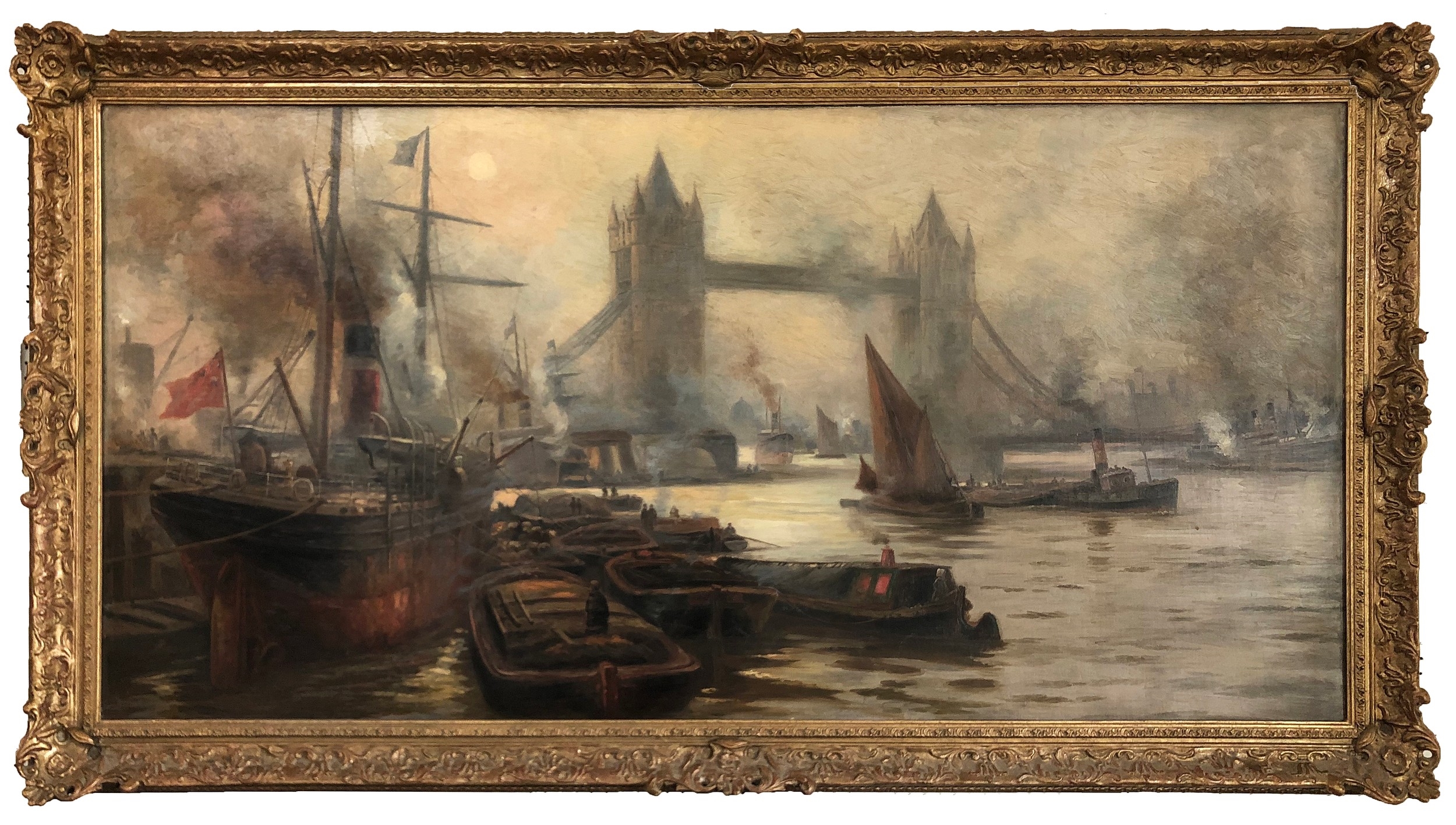 Edward Henry Eugene Fletcher | - The Pool of London with Steam Boats ...